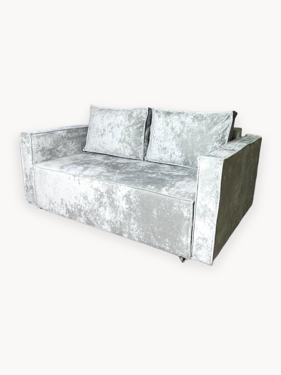 Диван прямой Silver, раскладной диван, серый мрамор, габариты 170х75х104см