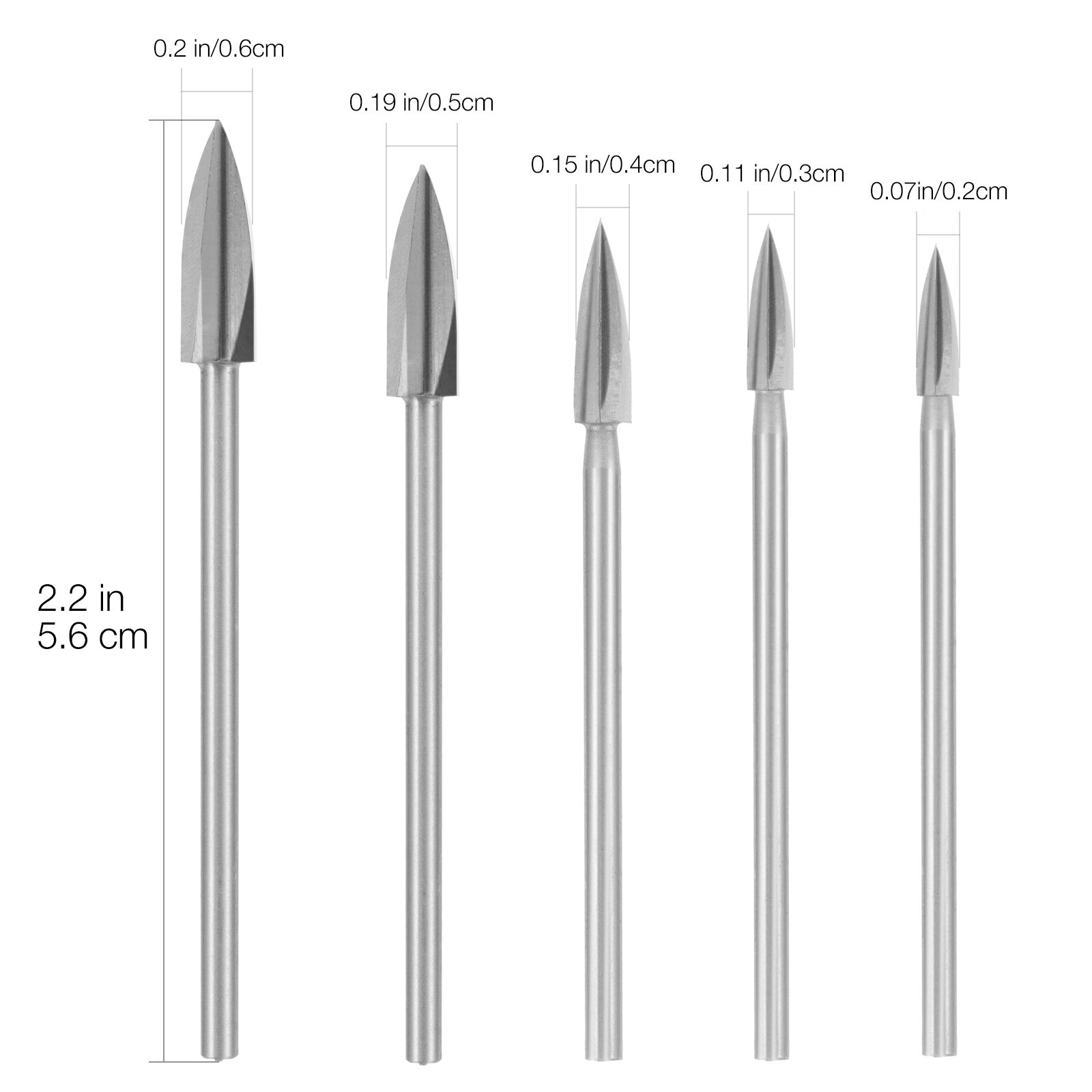 Набор Из 5 Штук Фрез Для Резьбы По Дереву С Твердым Наконечником 5.6X0.4Cm