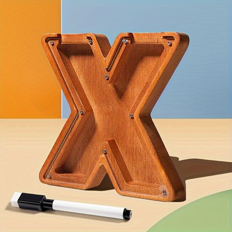 Копилка в виде буквы X, коричневая, 7.09 дюйма, с кисточкой