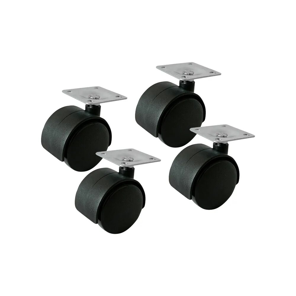 Комплект из 4 шт. колёсная опора d50, без стопора, площадка 38х38, KLS-01-D50