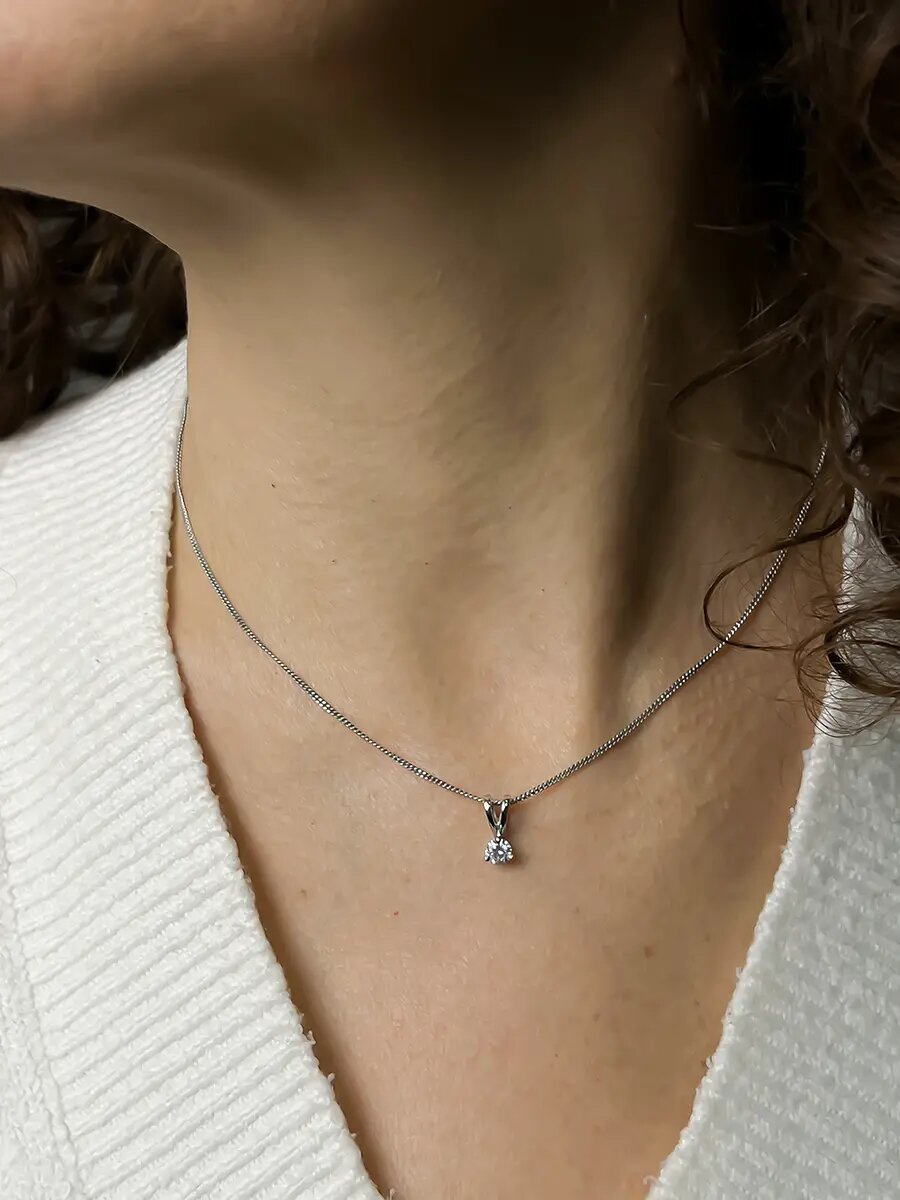 Подвеска, платина, 585 проба, бриллиант