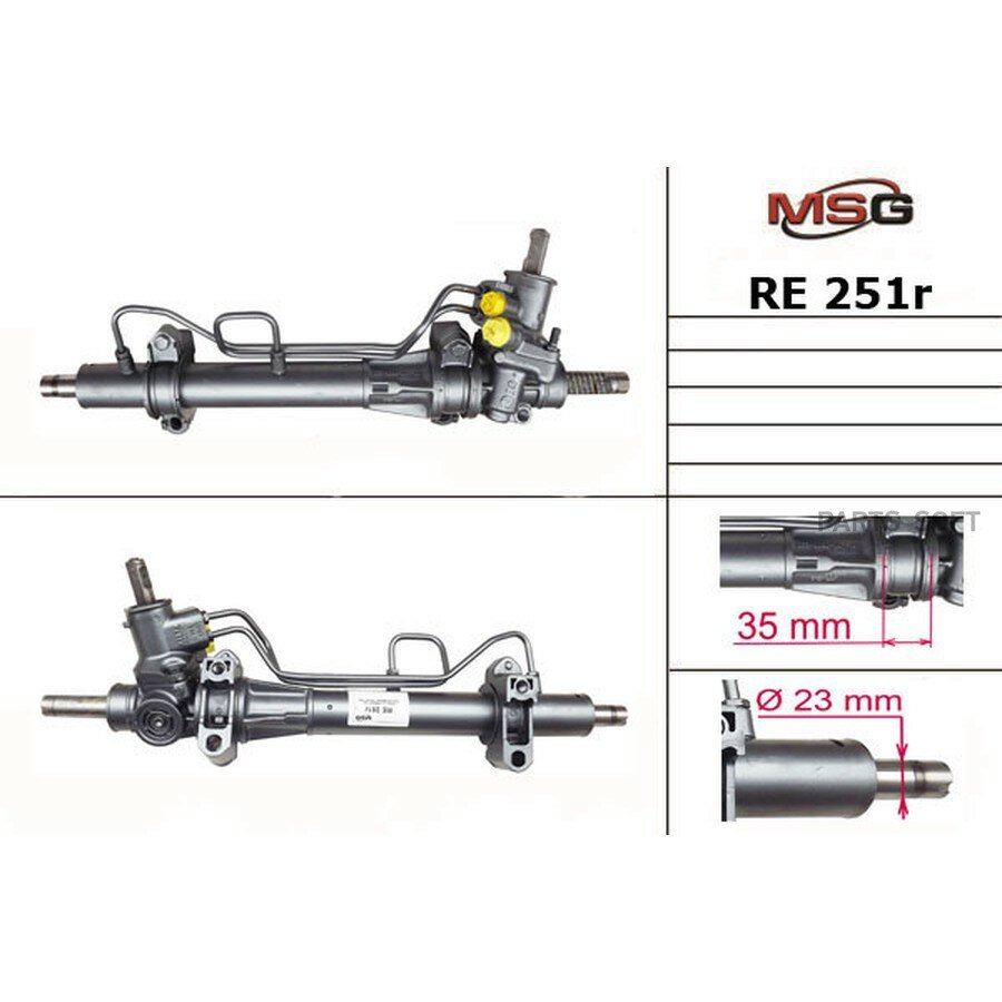 Рулевая рейка c ГУР восстановленная Renault Clio II / Symbol 1998-2008, Renault Kangoo 1997-2008 RE2 от официального дистрибьютора, MSG, артикул RE251R