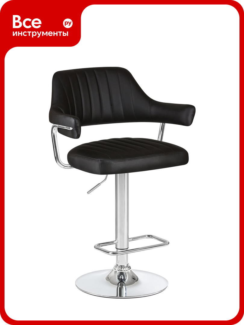 Барный стул DOBRIN CHARLY цвет сиденья черный, цвет основания хром LM-5019_CH-M_EL-black, прочного металла