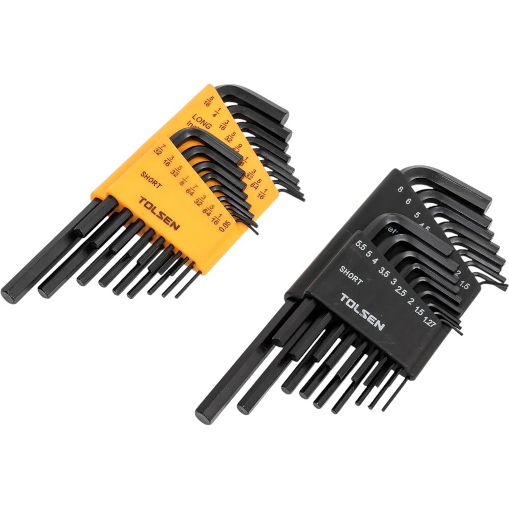 Набор Г-образных метрических и дюймовых шестигранников TOLSEN 1.27-8 мм, 0.05"-5/16", 36 предметов 20094, подходит