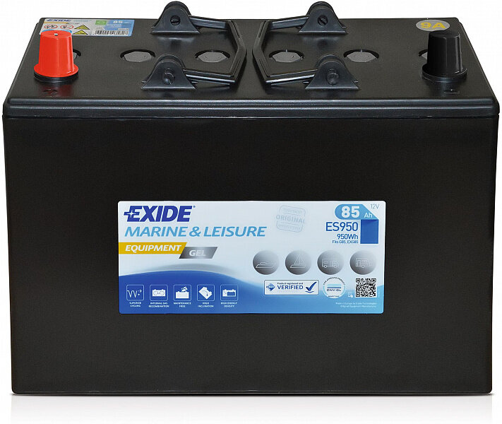 Аккумулятор лодочный EXIDE EQUIPMENT Gel ES 950 249x175x235