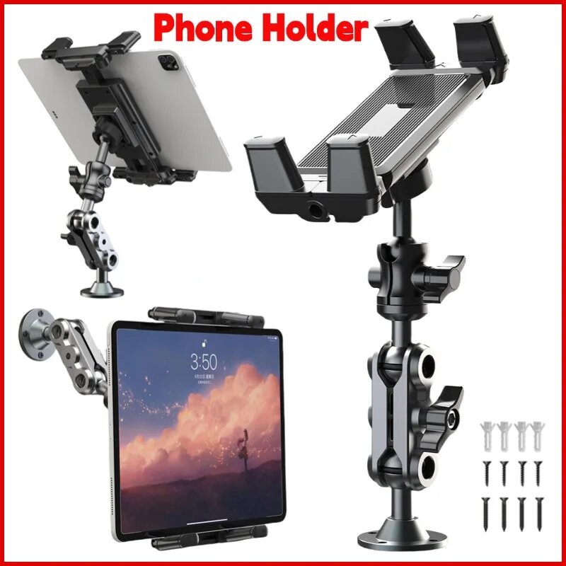 Сверхмощный держатель для планшета с винтовым алюминиевым сверлильным основанием, стойка для телефона, противоскользящее автомобильное крепление для телефона на приборной панели для автомобиля, велосипеда, лодки, грузовиков