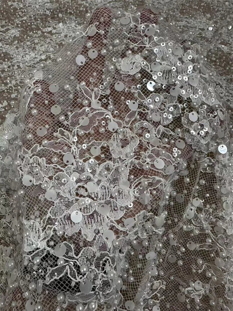 Французское кружево LFYING с бисером