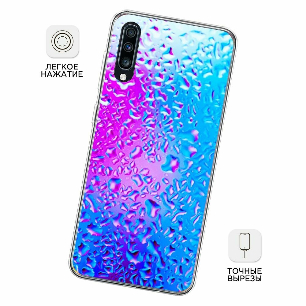 Чехол на Samsung Galaxy A70 / Самсунг Галакси А70 с принтом "Капли на стекле" — фото 1