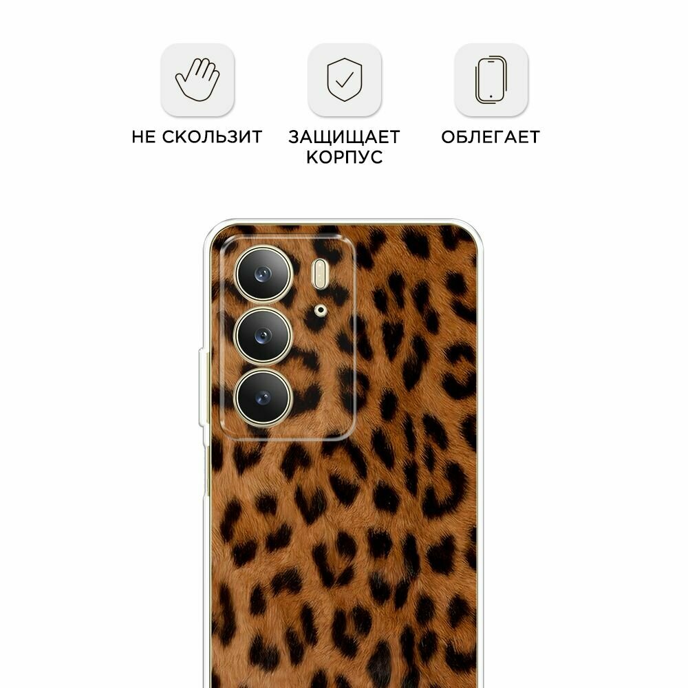 Чехол на Realme C75 4G / Реалми C75 4G с принтом "Мех леопарда" — фото 1