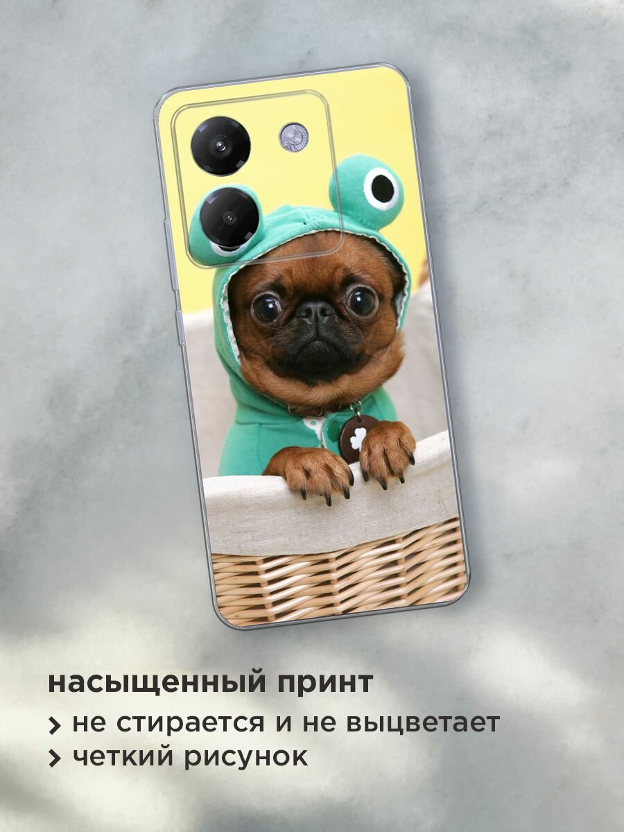 Чехол на Poco M7 Pro / Поко М7 Про с принтом "Собачка в шапке лягушки" — фото 1
