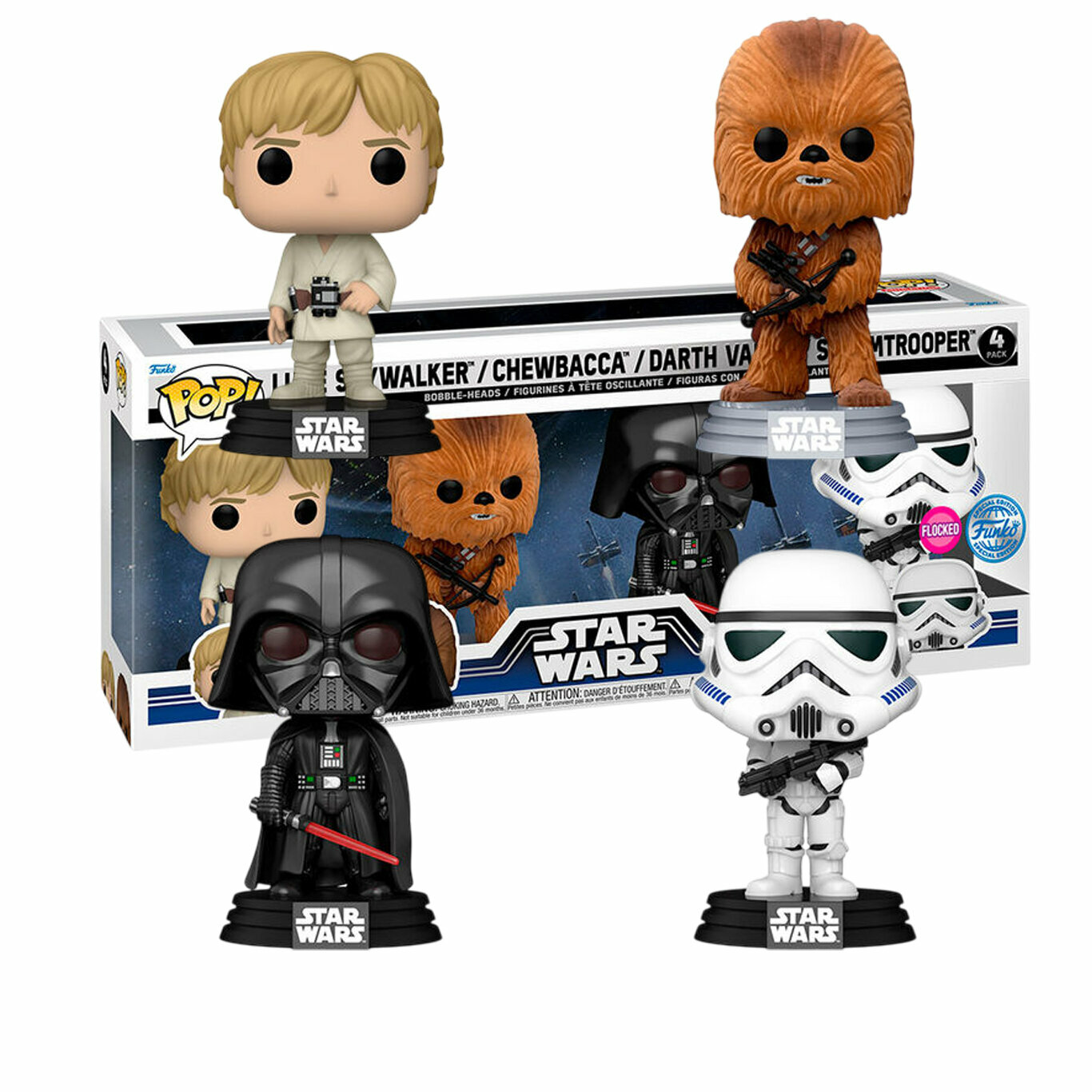 Набор из 4 фигурок "Звездные Войны" Эксклюзив от Funko POP, коллекционный, оригинал (Фигурка Фанко Поп)