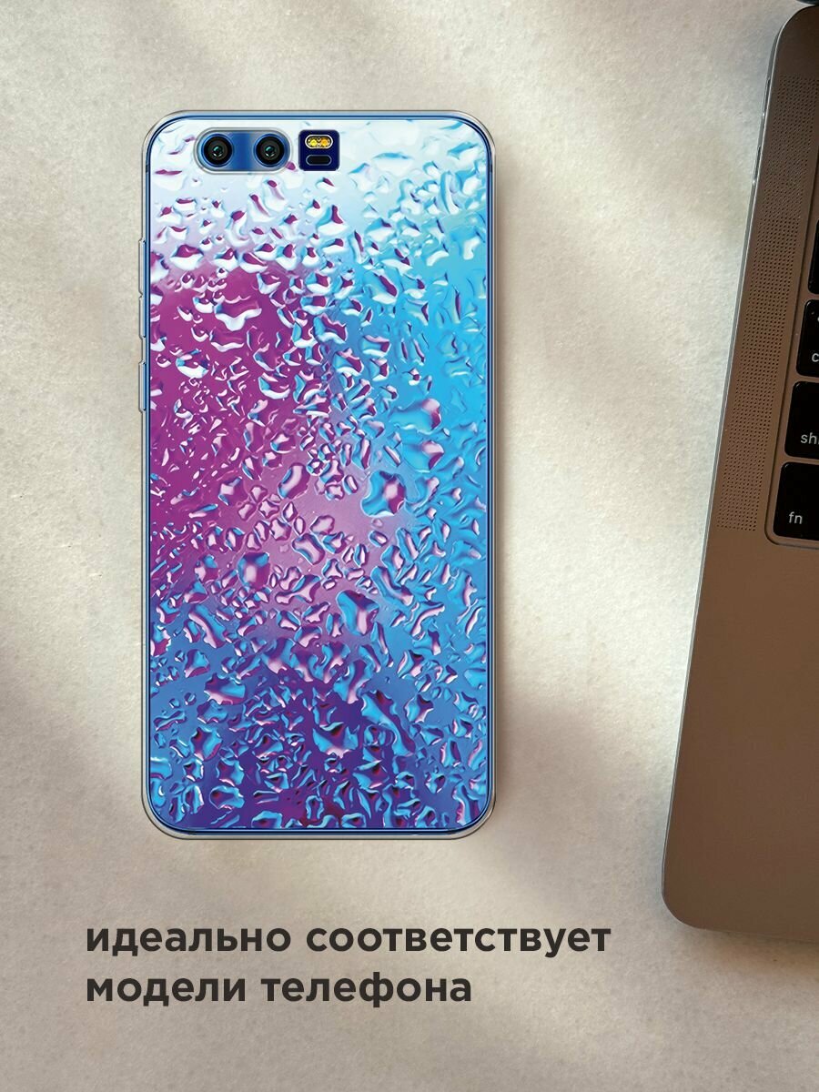 Силиконовый чехол на Honor 9 / Хонор 9 с принтом "Капли на стекле" — фото 1