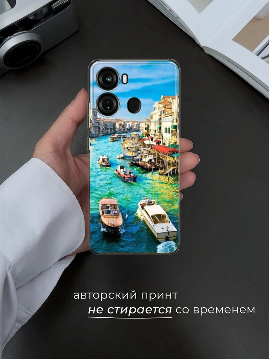 Силиконовый чехол на Itel P40 / Ител P40 с принтом "Каналы Венеции" — фото 1