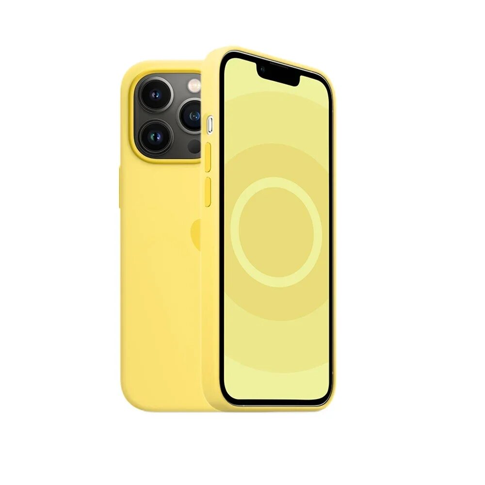 Оригинальный анимационный чехол Magsafe для iPhone 13 Pro Max pro, защитный чехол для беспроводной зарядки, жидкий силиконовый чехол Iphone 13 pro, Lemon Zest