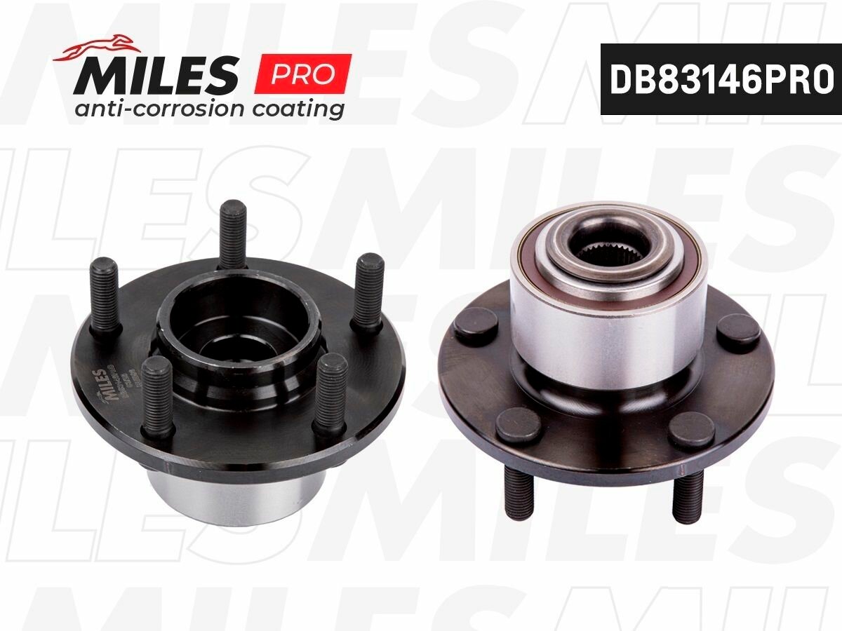 MILES Ступица с подшипником передняя с ABS (серия PRO с антикоррозийным покрытием), MAZDA 3 03-05. DB83146PRO