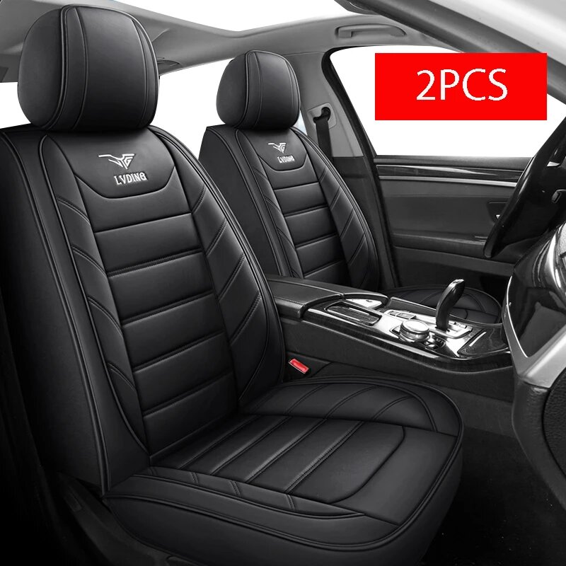 Противоскользящие универсальные чехлы на автомобильные сиденья из искусственной кожи для Honda Fit City Jazz Vezel Civic CRV Accord 7 8, авто аксессуары для интерьера Front Seats-Black