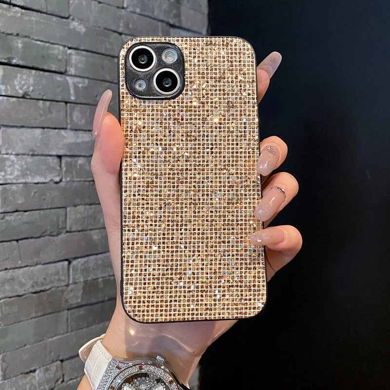 Чехол с бриллиантами для iPhone 8 Plus, шампань