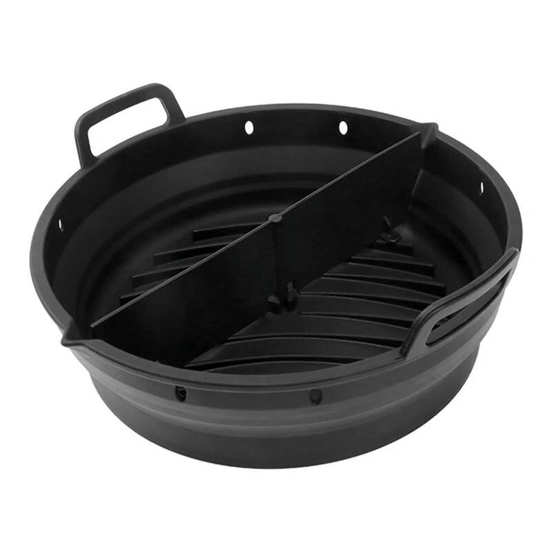 Силиконовый лоток для аэрогриля 8.5 дюймов: Многоразовая складная форма для выпечки и готовки, аксессуар для аэрогриля