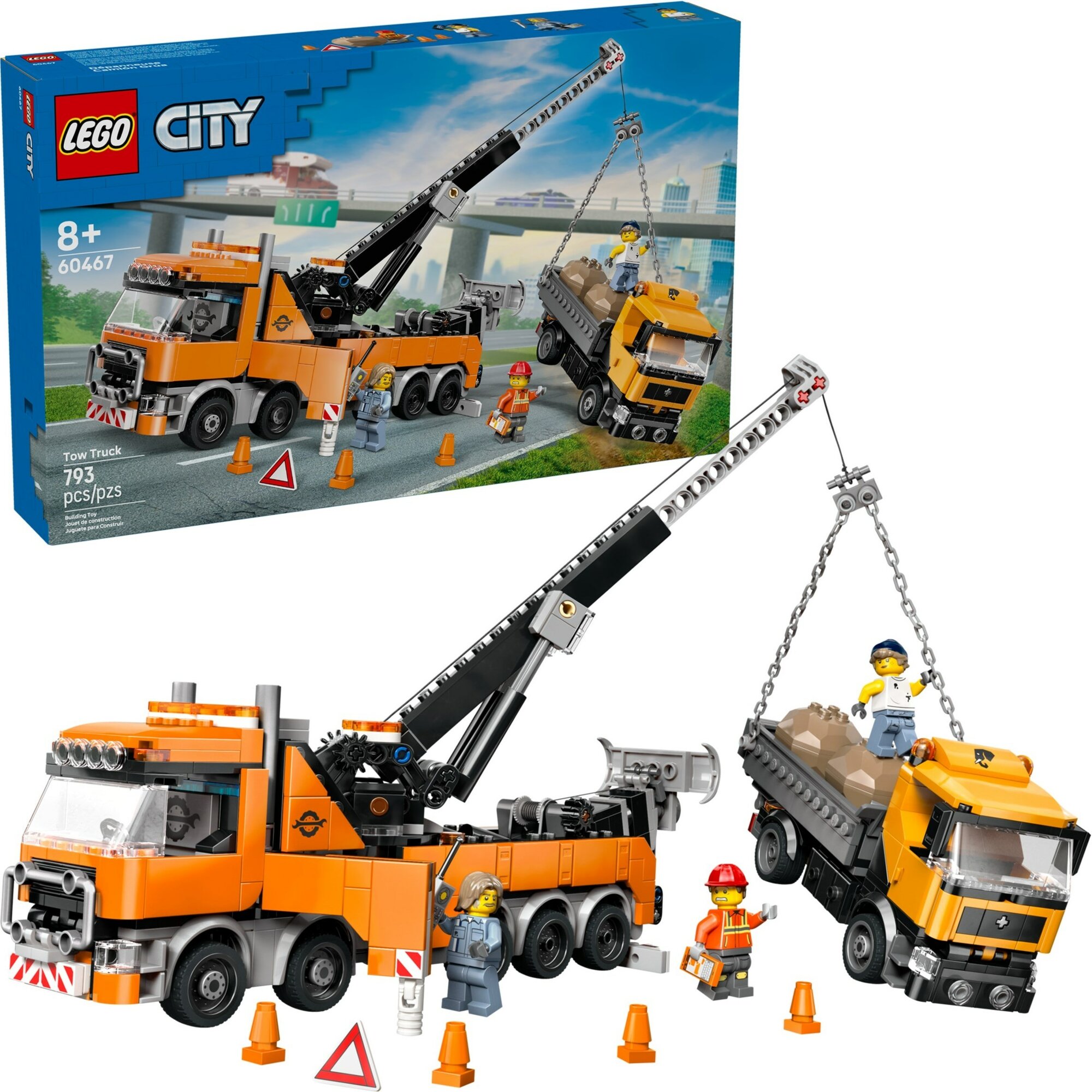 Конструктор LEGO City 60467 Эвакуатор и грузовик, 793 детали, от 8 лет