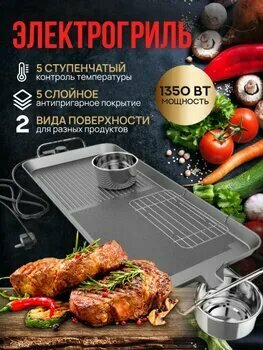 Гриль электрический для дома, открытый электрогриль для барбекю, грильница домашняя для мяса и овощей