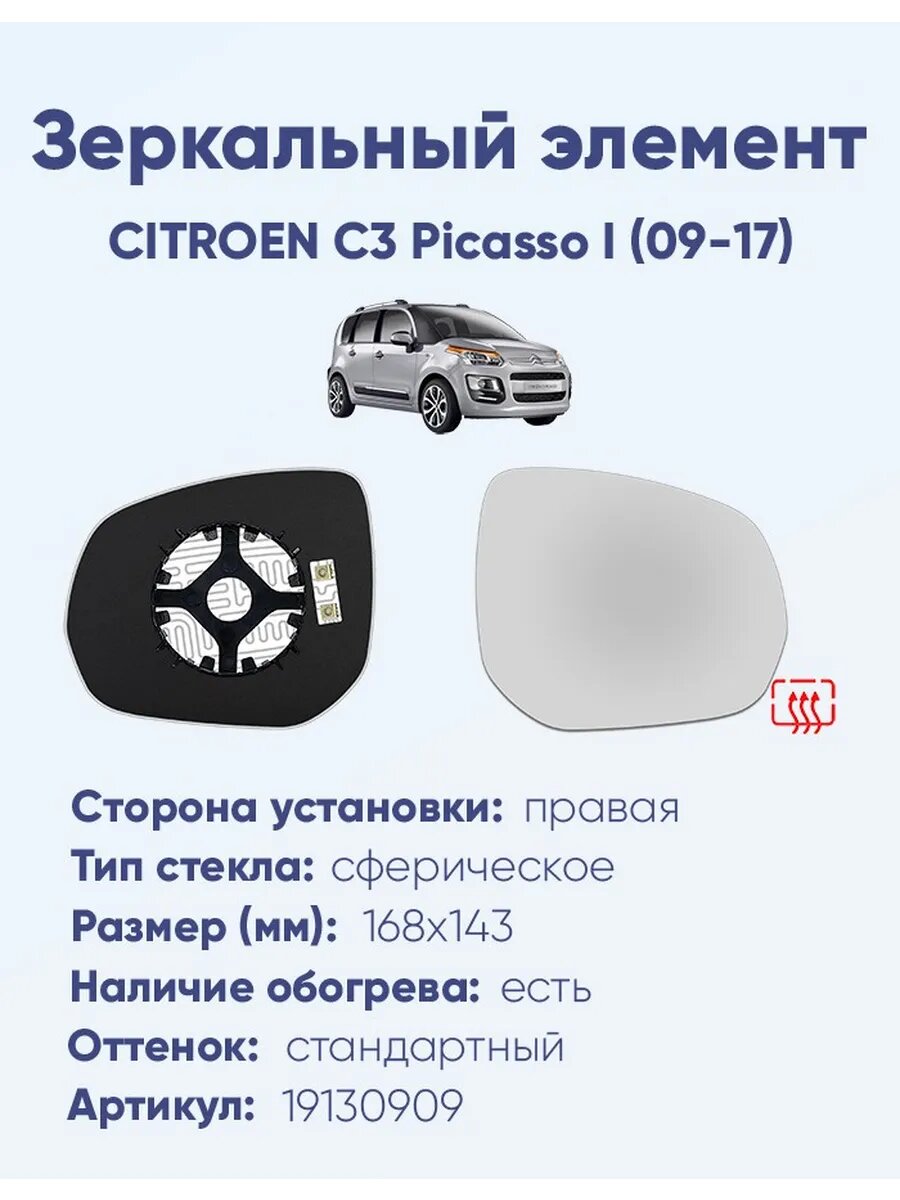 Зеркало CITROEN C3 Picasso I (09-17) 19130909