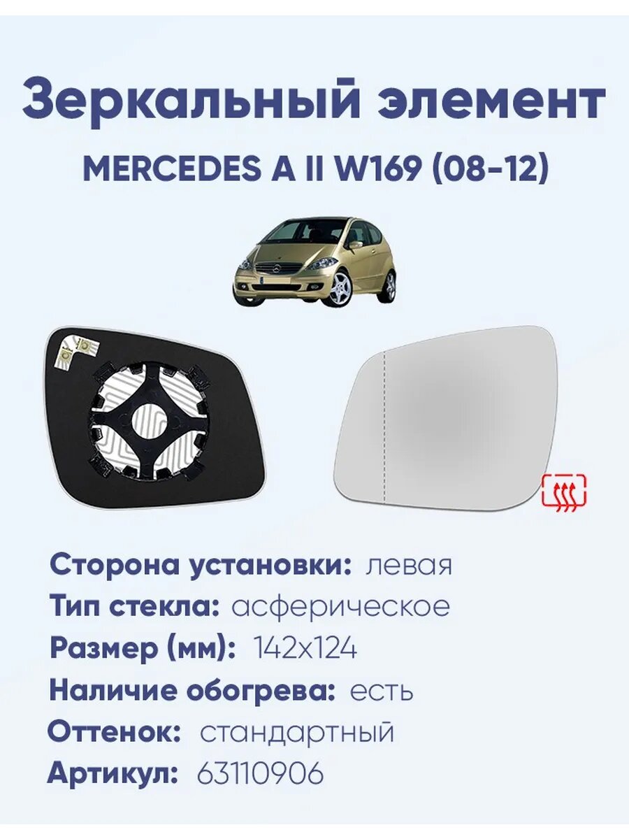 Зеркало MERCEDES A II W169 (08-12) 63110906