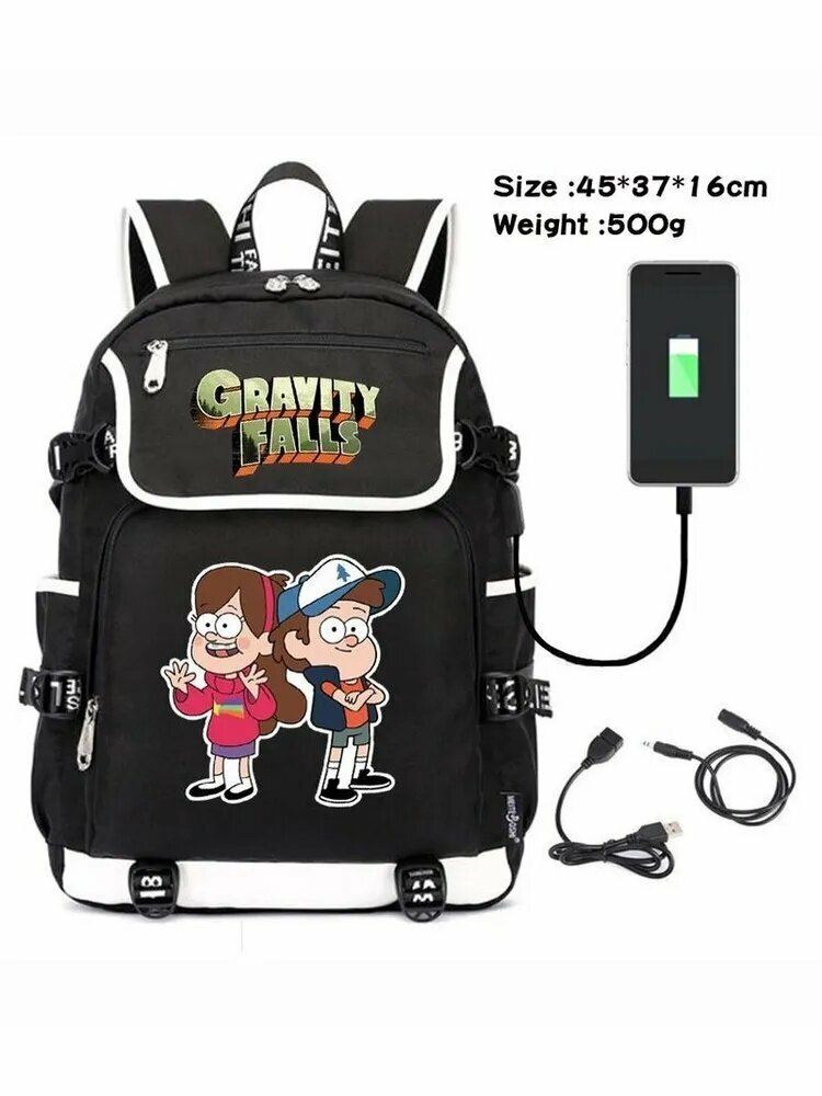Аниме Рюкзак Gravity Falls / Гравити Фолз унисекс Арт подростковый школьный