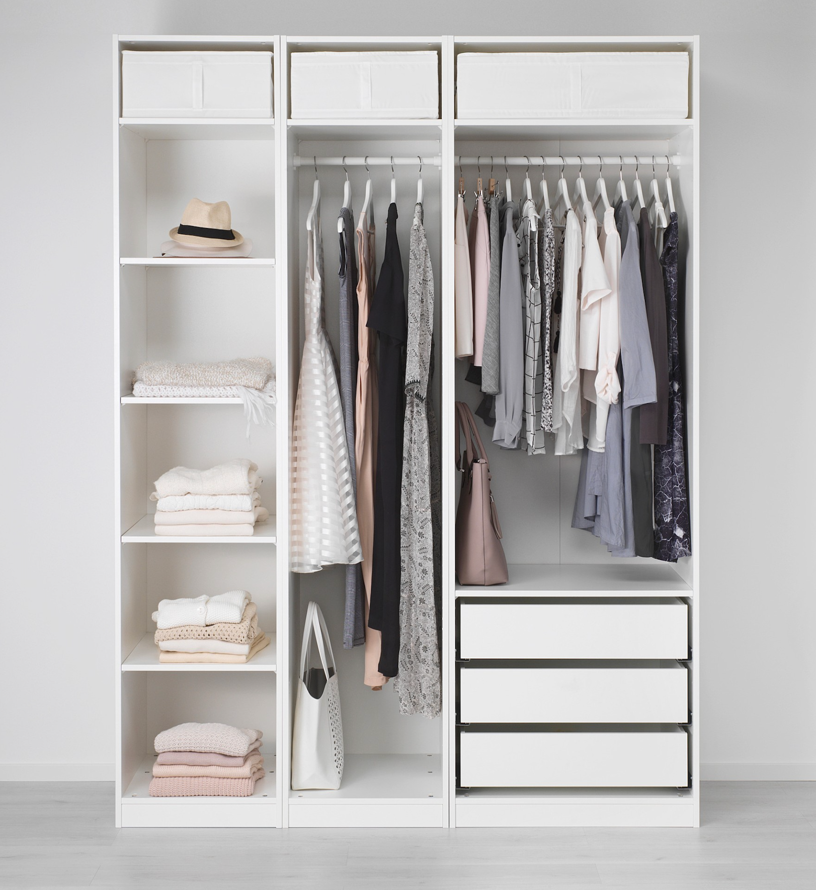 Шкаф Гардероб IKEA PAX (комбинация) с 3 ящиками 175x60x233 см (белый)