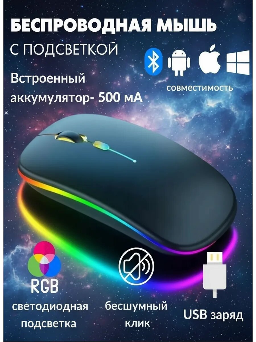 Мышка беспроводная Bluetooth для ноутбука