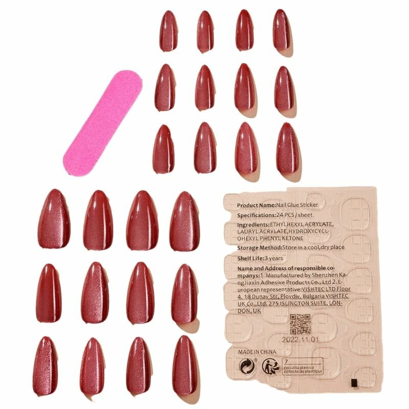 1 упаковка французского лака для ногтей "кошачий глаз"-XC-24-12