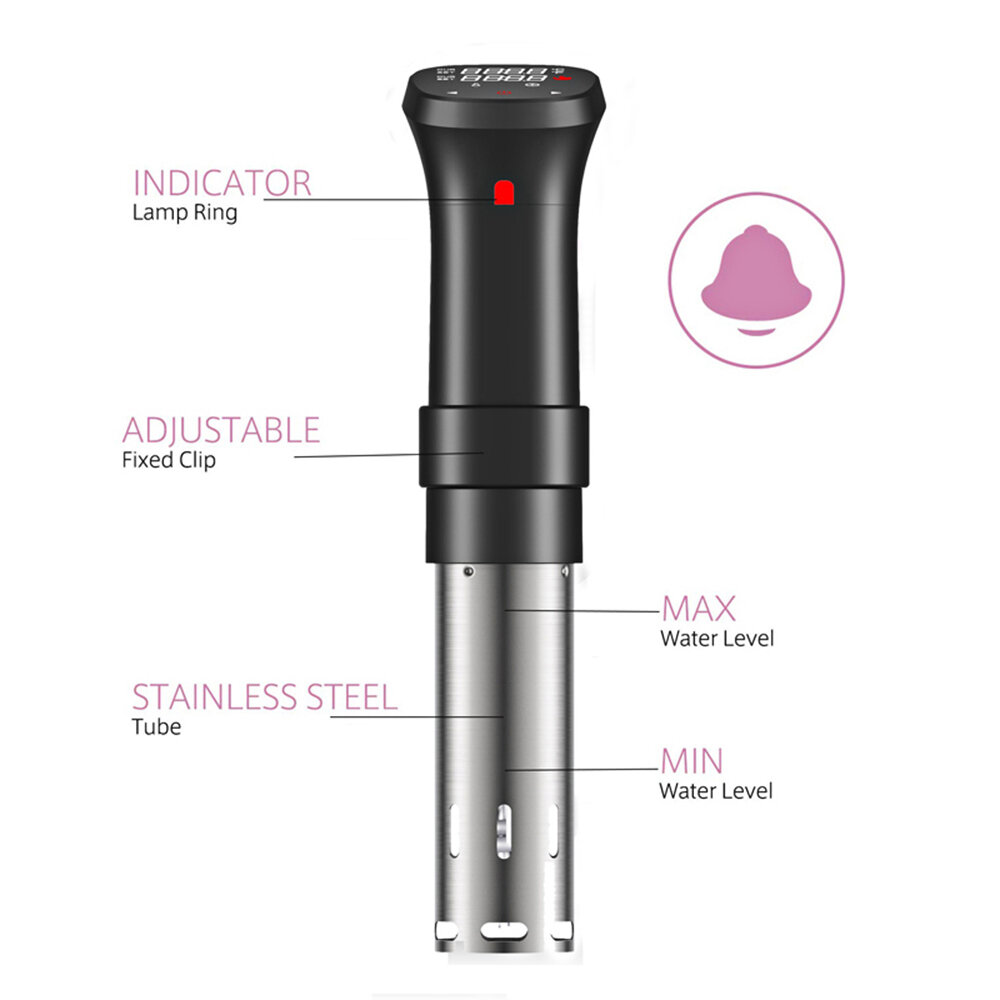 1100W Sous Vide Cooker с точным контролем температуры, тихая и водонепроницаемая кухонная машина для приготовления еды