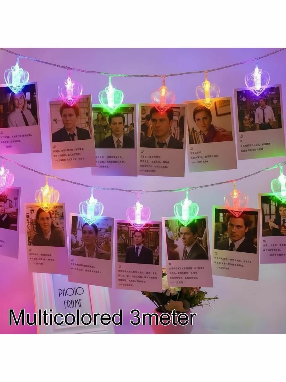 Гирлянда Теплых Белых прищепок для фотографий