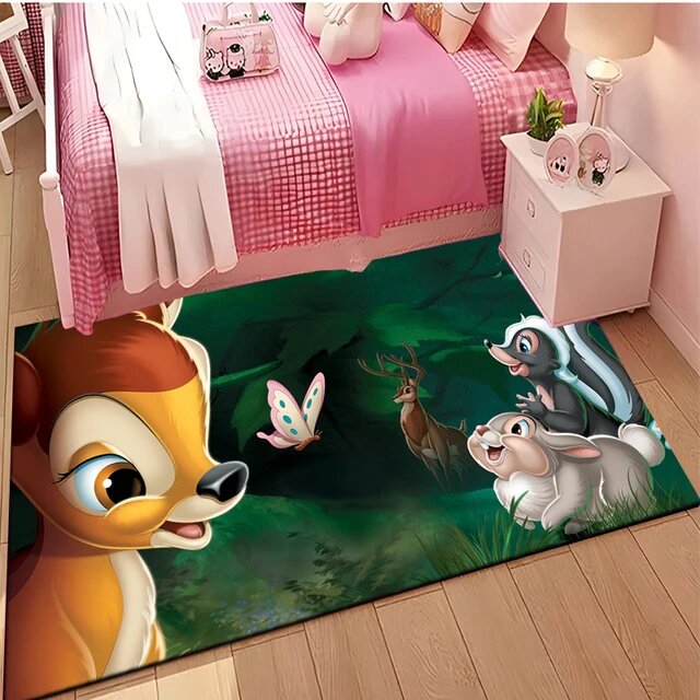Ковер Miniso с принтом Disney Bambi, подходит для украшения гостиной и спальни, детская нескользящая диванная подушка/коврик для двери/напольный коврик.