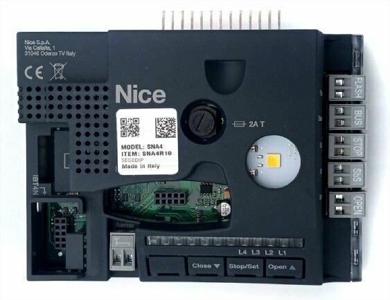 Блок управления NICE SNA4R10 (платы нового образца SPSNA4R10 или SNA4R10) используется в SN6041/B, SPIN40/A, SPIN6041