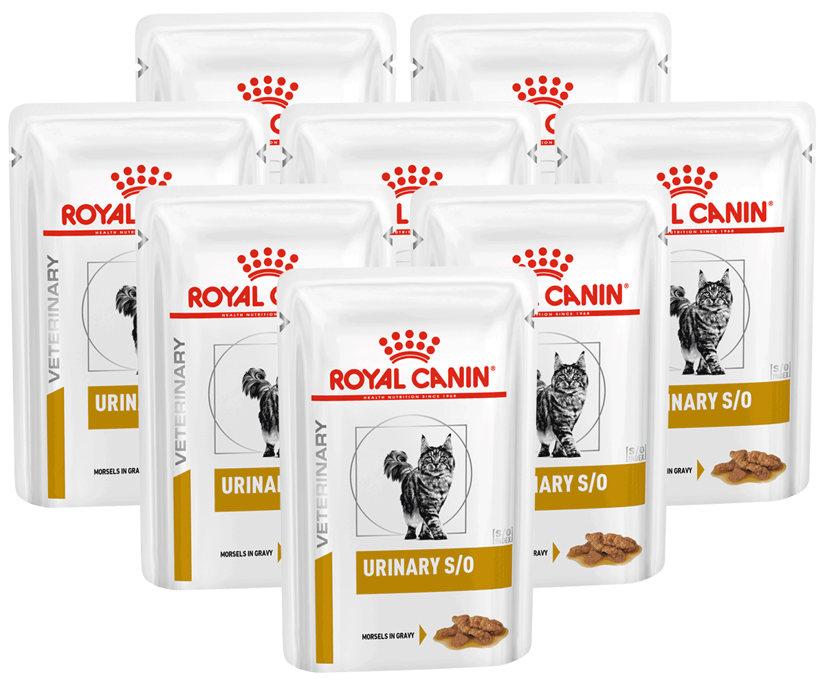 Корм влажный Royal Canin Urinary S/O для взрослых кошек при мочекаменной болезни, 85 г х 8 шт