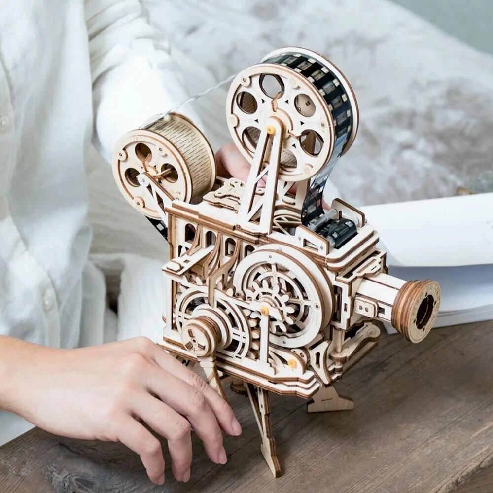 Конструктор Robotime Vitascope, деревянный, механический проектор, сборка 5 часов — фото 1
