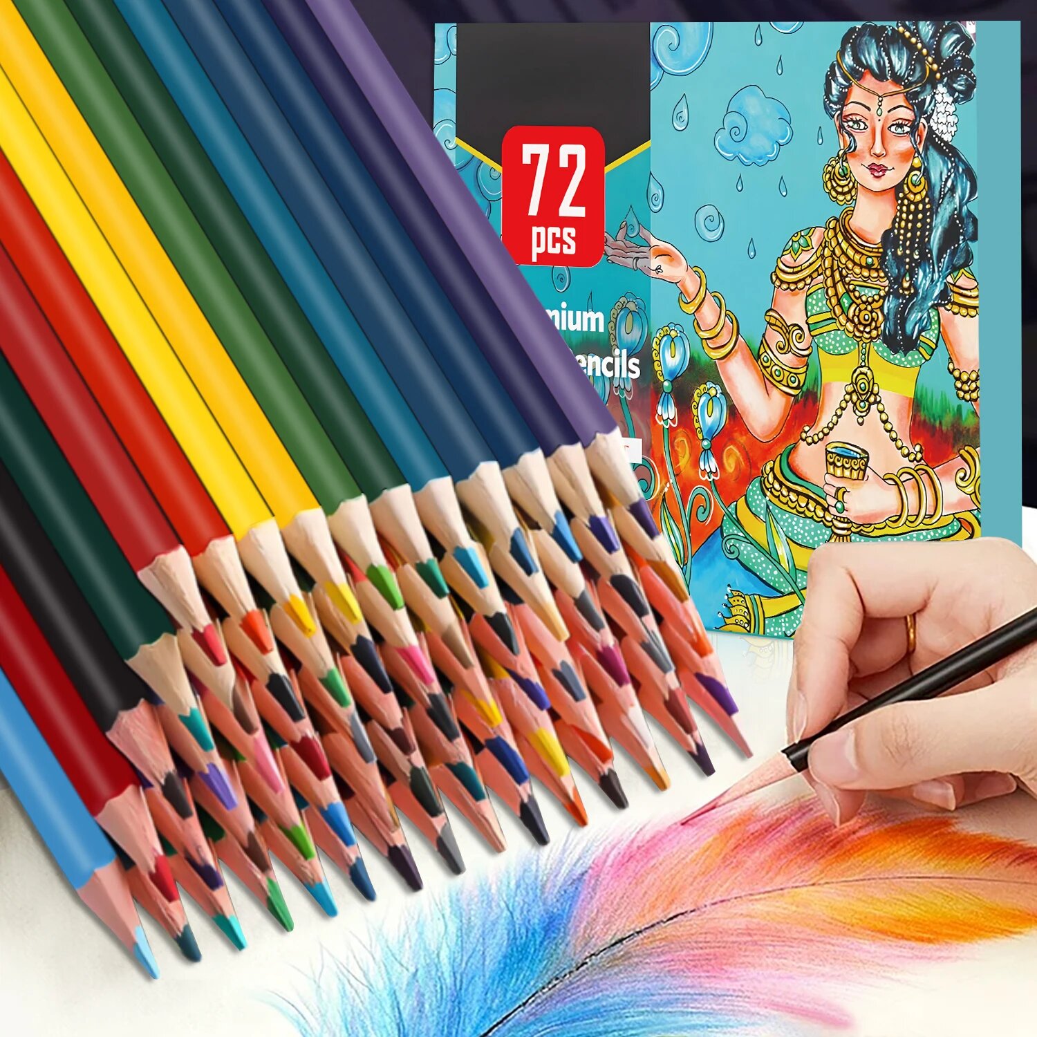 Профессиональные акриловые цветные карандаши для рисования 72 oil color A