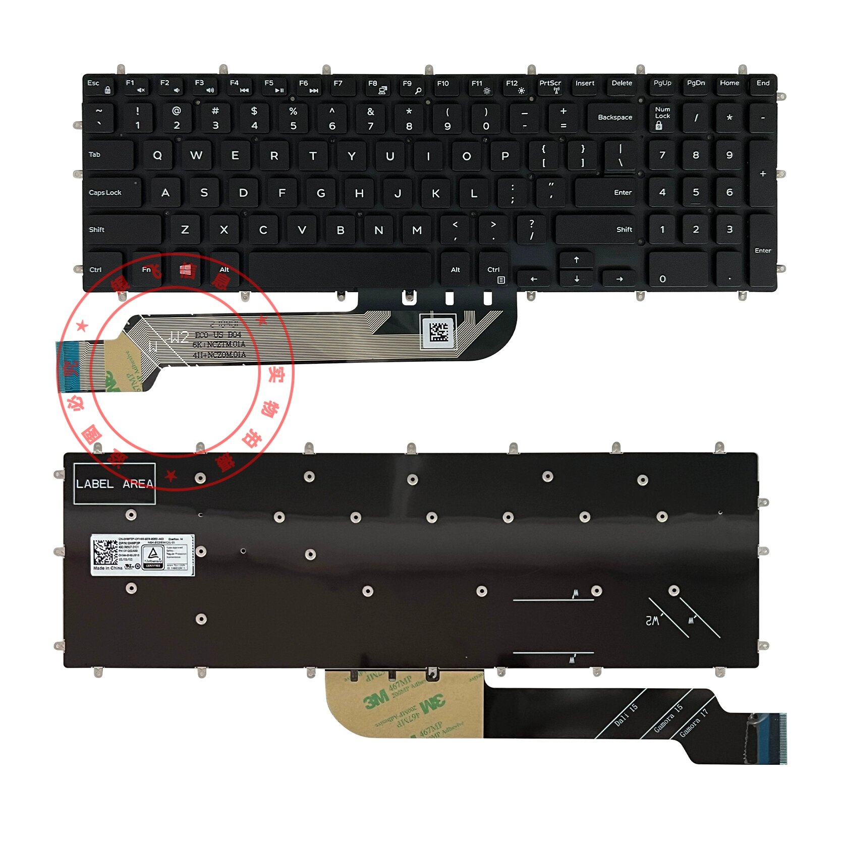 Подходит для клавиатуры ноутбука Dell G3 3500 G5 5500 5590 G7 7790 7588 P66F Новая оригинальная клавиатура с белым