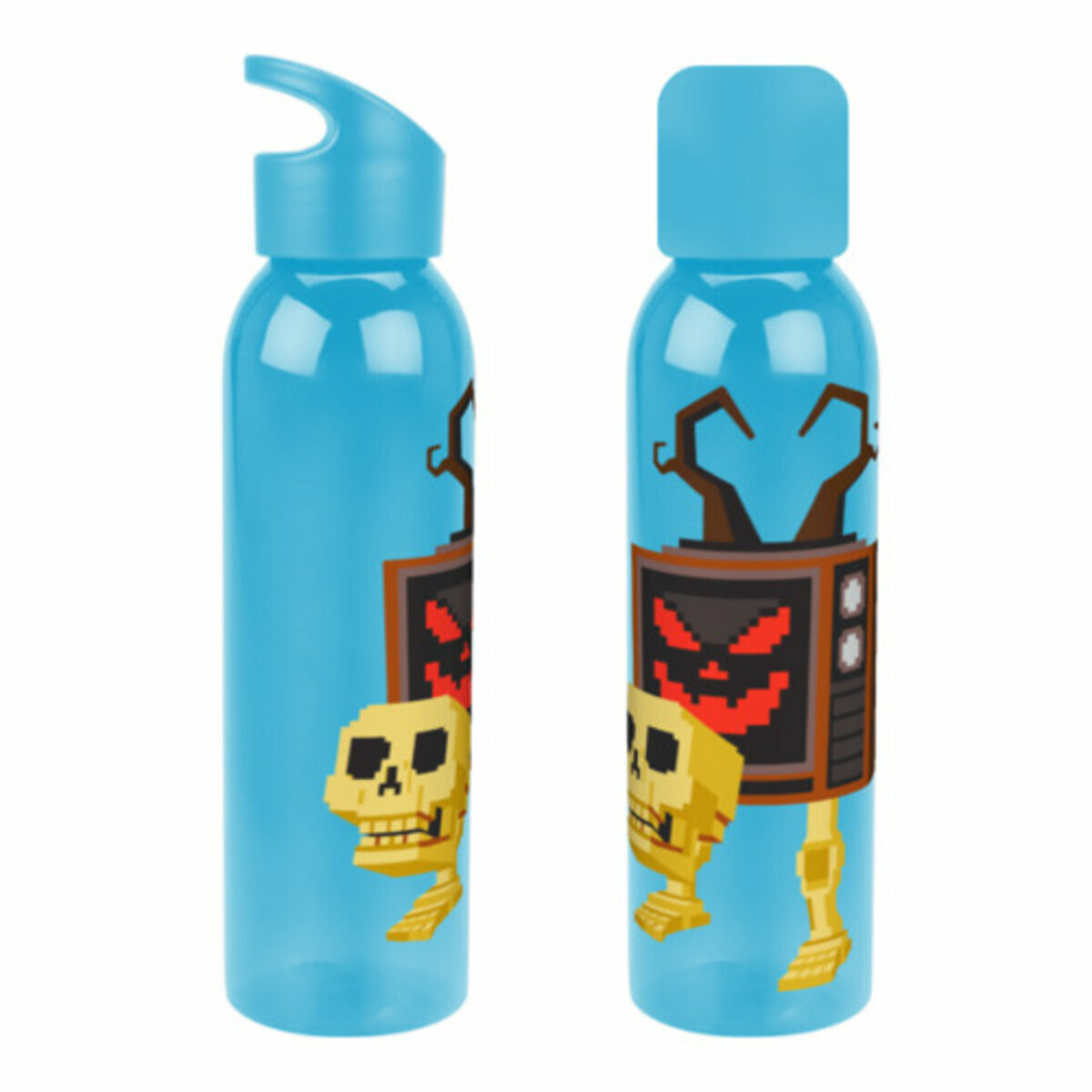 Бутылка для воды «telemorte укради брейнрот телеморт brainrot брейн» (голубой)