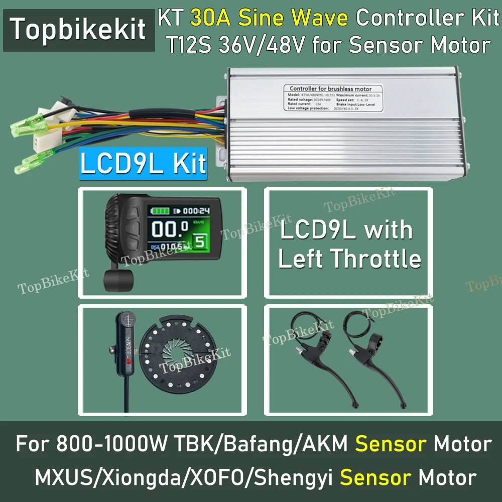 Контроллер Ebike KT 30A KT-D12L для двигателя 750-1000 Вт LCD9L Kit