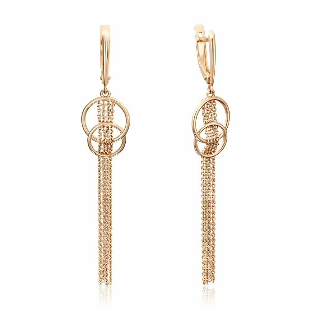 Серьги, красное золото, 585 проба