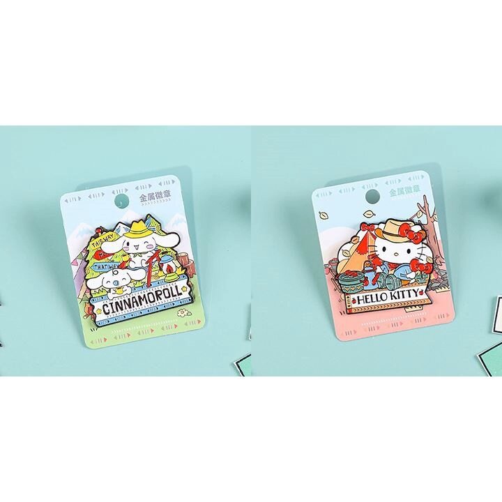 MINISO Значок Sanrio, милая мультяшная брошь в виде собаки Мелоди Hello Kitty в стиле кемпинга