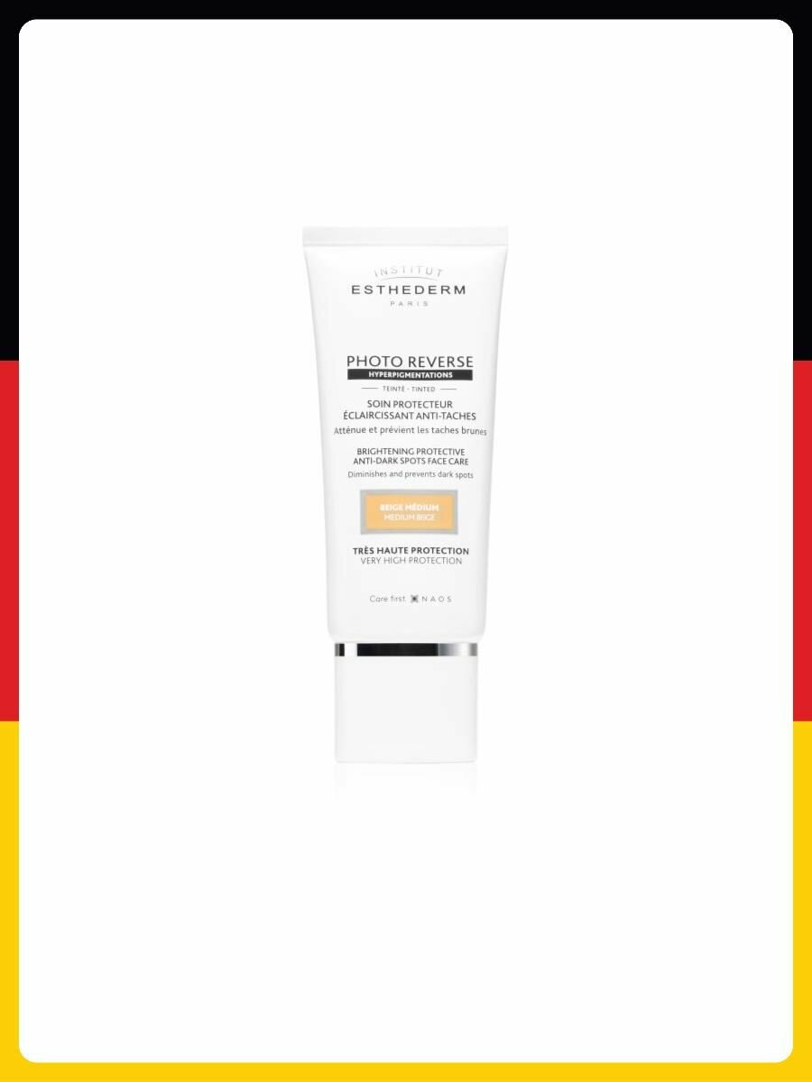Тонирующий крем Institut Esthederm Photo Reverse Protective Anti-Dark Spots Tinted Face Care high UV protection Medium Beige, 50 мл