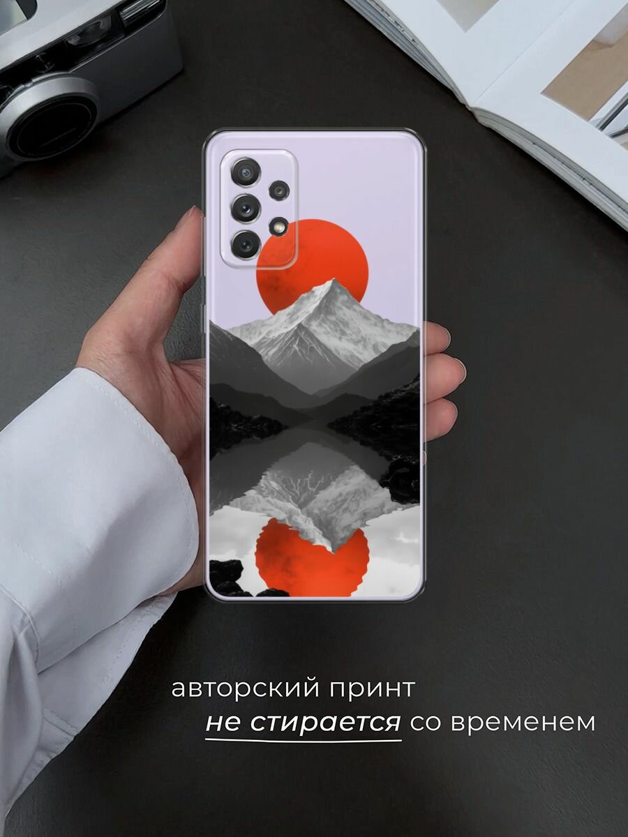 Чехол на Samsung Galaxy A73 / Самсунг Галакси А73 с принтом Белая гора 2, прозрачный — фото 1