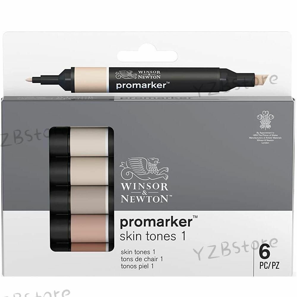 Маркер Winsor&Newton Набор маркеров "ProMarker" 6 штук (Двойные наконечники 1 мм, 6 мм) , дизайн, чертежаPD
