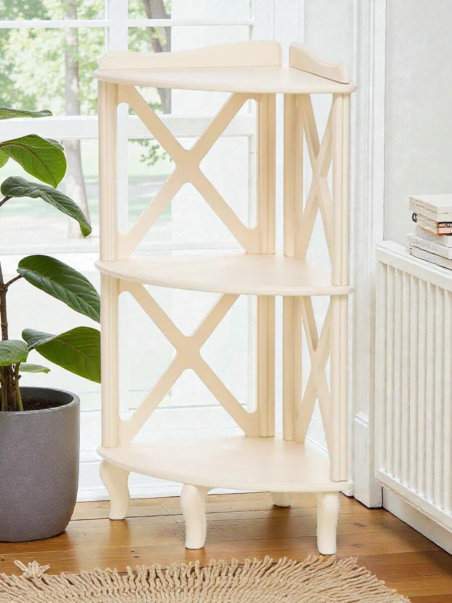 Этажерка-стеллаж угловая K-home "Джульетта-2", МДФ, цвет дуб шампань