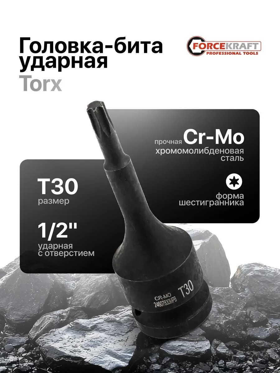 Головка-бита TORX ударная 1/2" Т30