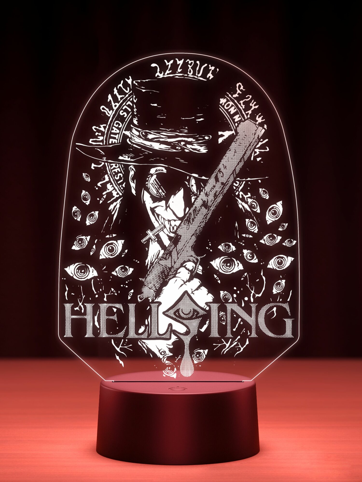 Ночник Аниме Хеллсинг - Anime Hellsing. Подарок фанату аниме и манги — декор в комнату с любимыми персонажами, в стиле отаку и японской анимации.
