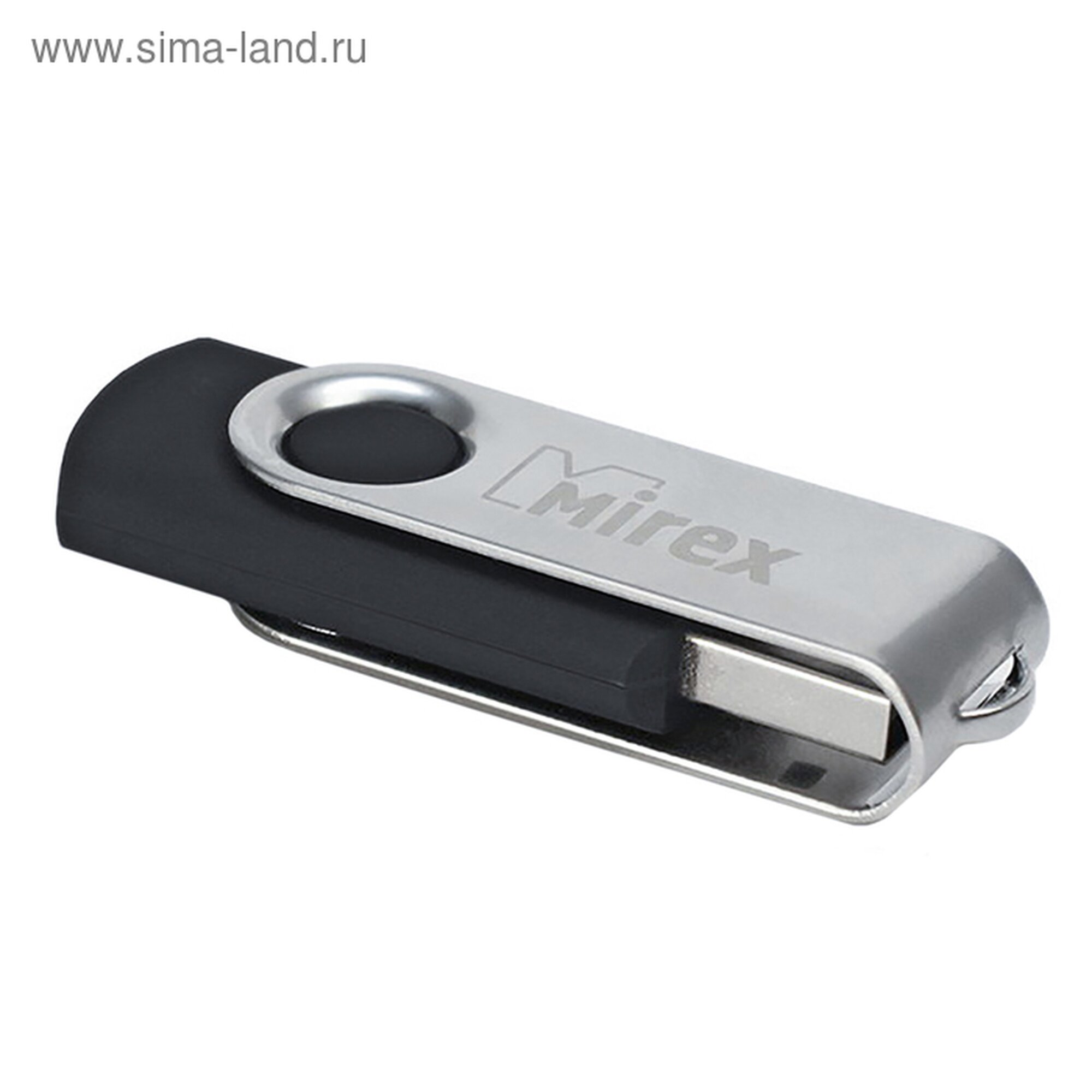 Флешка Mirex SWIVEL BLACK, 4 Гб, USB2.0, чт до 25 Мб/с, зап до 15 Мб/с, черная 2891003