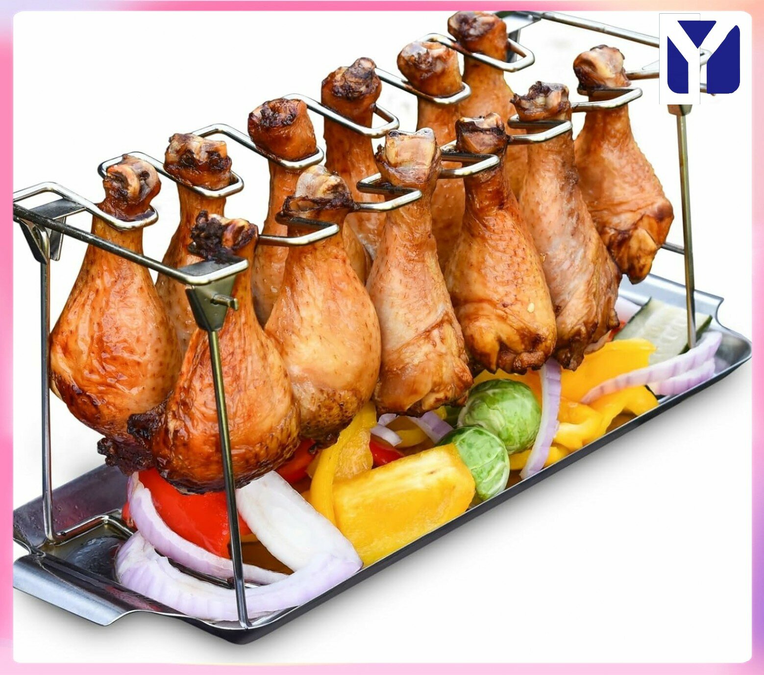 Эксклюзивная стойка на 12 слотов для запекания куриных крыльев и ножек легко используется